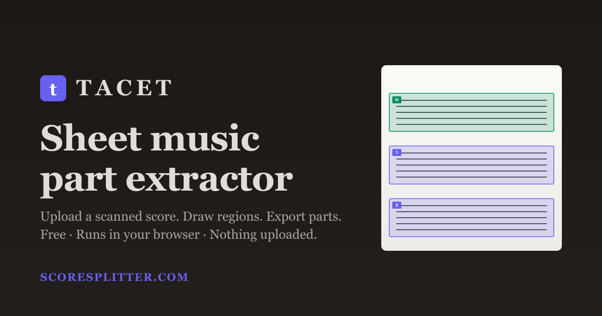 Sheet Music Part Extractor — Split PDF Scores into Individual Parts | Tacet